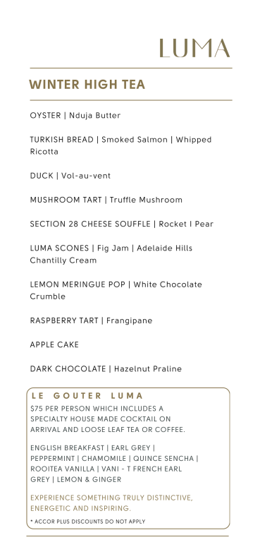 Luma High Tea – Luma Restaurant & Bar